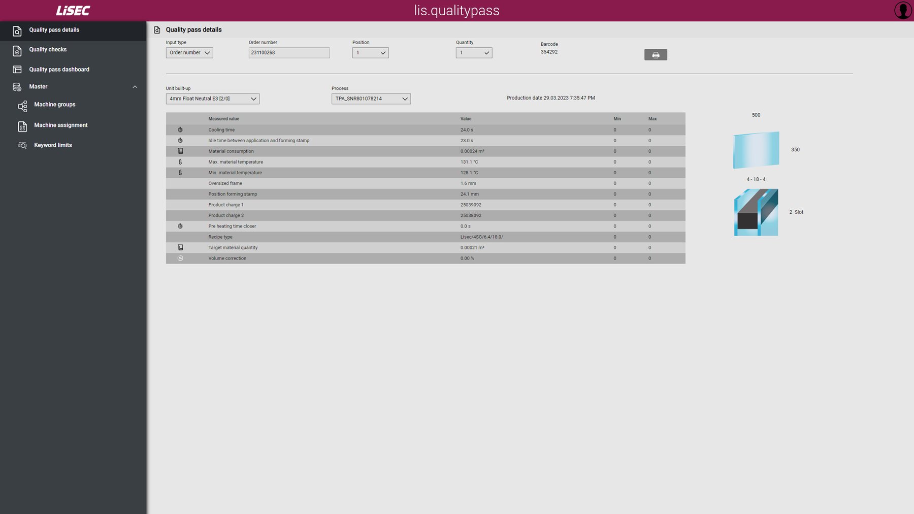 lis.qualitypass - Traceable quality in insulating glass production